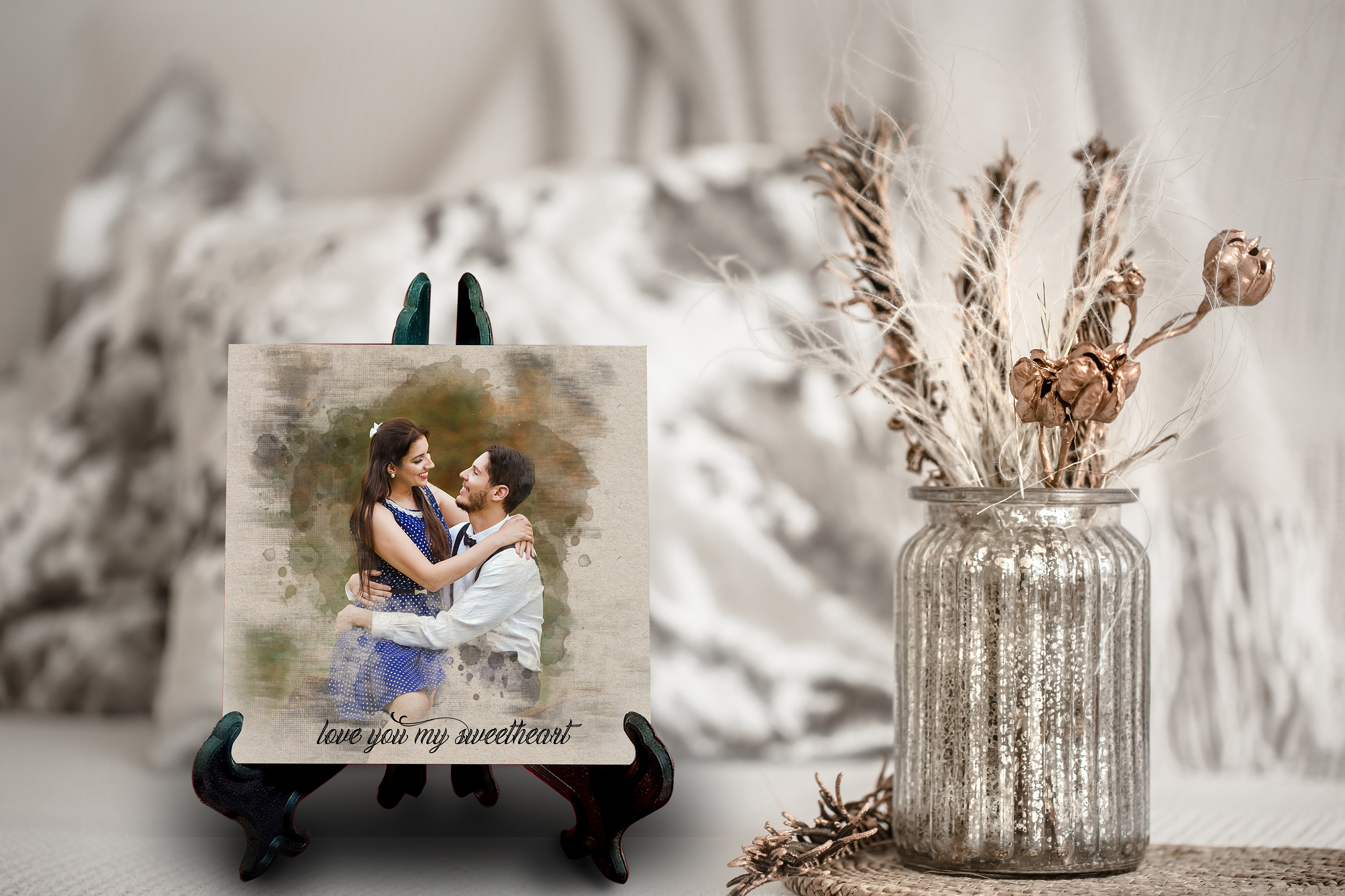 Custom Photo Ceramic Tile With Easel Back