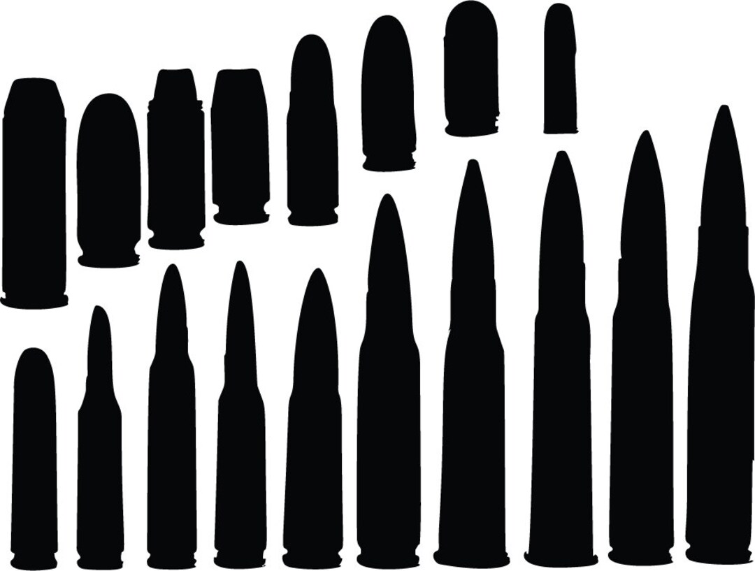 Ammo Bullets 50cal 9mm SVG Files for Cricut, Laser Cutting/engraving ...