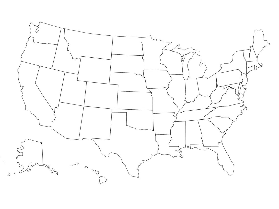 United States of America All 50 State Outline SVG Vector Files for ...