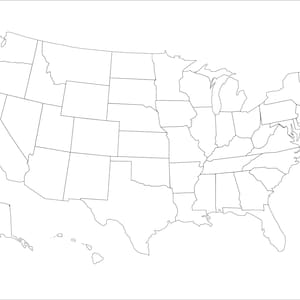 United States of America All 50 State Outline SVG Vector Files - Etsy