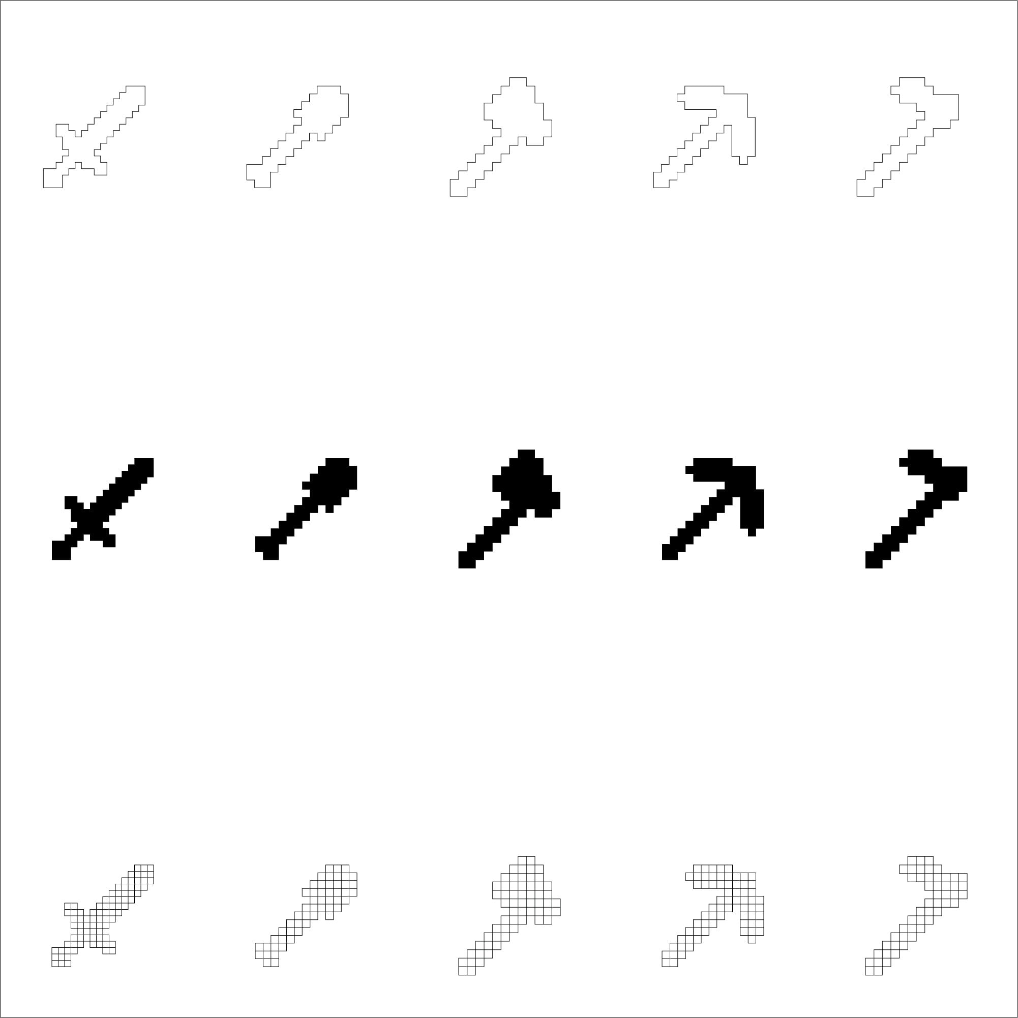 All Minecraft Tools Outline/silhouette SVG Vector Files for Cricut ...