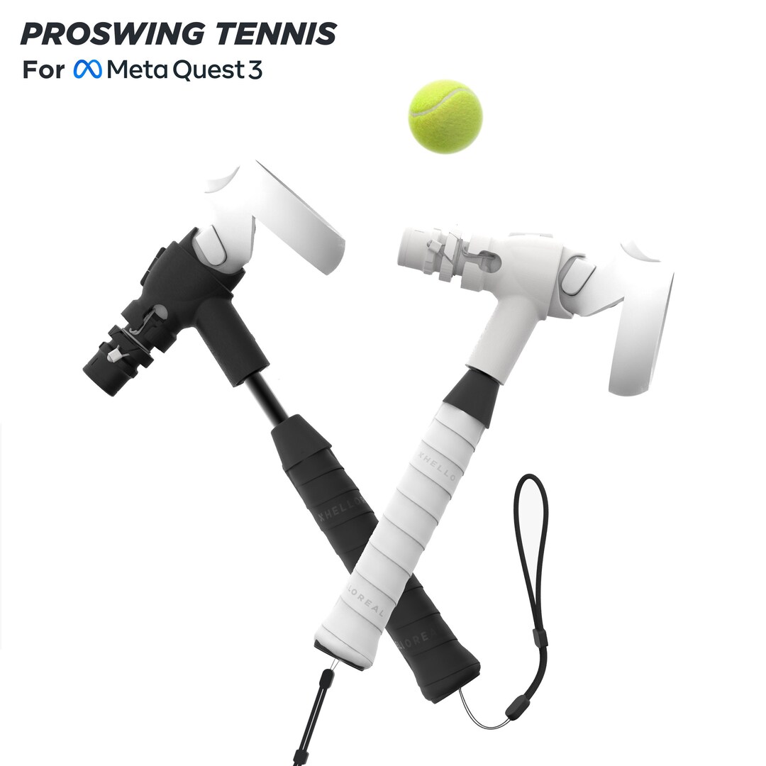 QUEST 3 VR Tennis Real Tennis Grip Proswing Racket Trainer and Improves ...