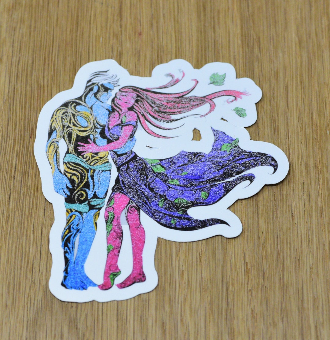 Sparkling Glitter Couple Vinyl Sticker, Man Woman Sticker, Female and ...