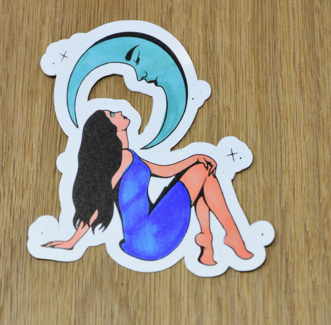 The Moon's Consort Female Vinyl Sticker, Awesome Cool Sticker, Badass ...