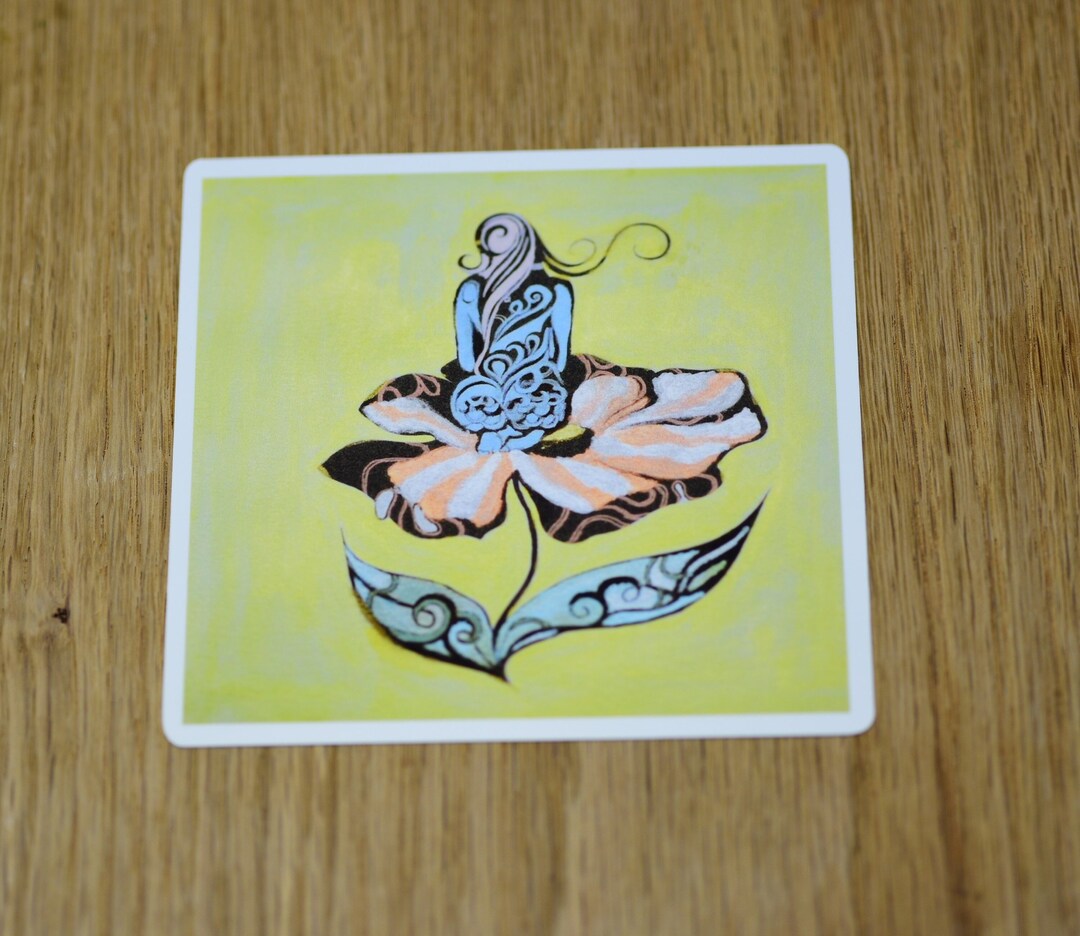 Female Sitting in a Flower Vinyl Sticker Cool Female Sticker - Etsy