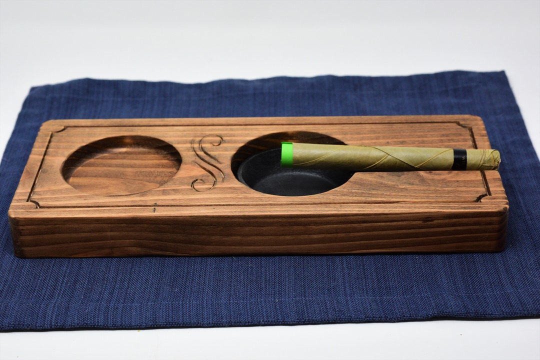 Wooden Ash Tray and Scotch Combo, Weed Marijuana Cannabis Home Bar ...