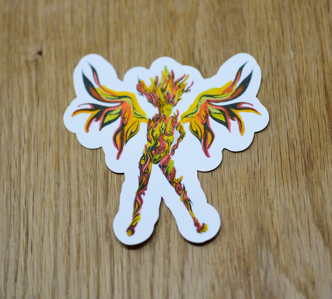 Winged Fire Ifrit Female Vinyl Sticker Sexy Sticker Hot Girl - Etsy