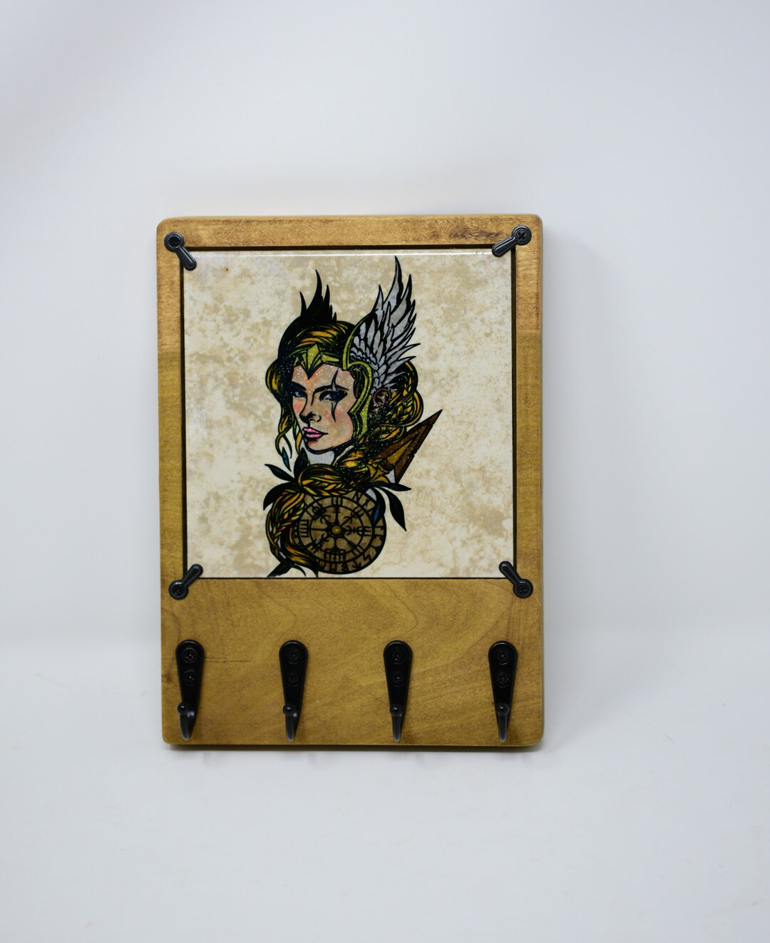 Freyja Goddess of Love and Fertility Wooden Key Rack for Wall With ...