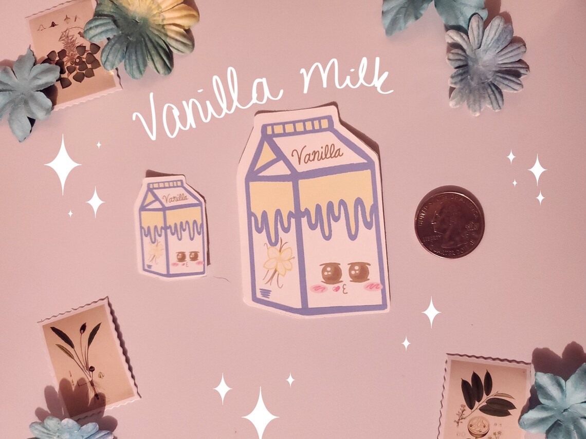 Kawaii Vanilla Milk Stickers - Etsy
