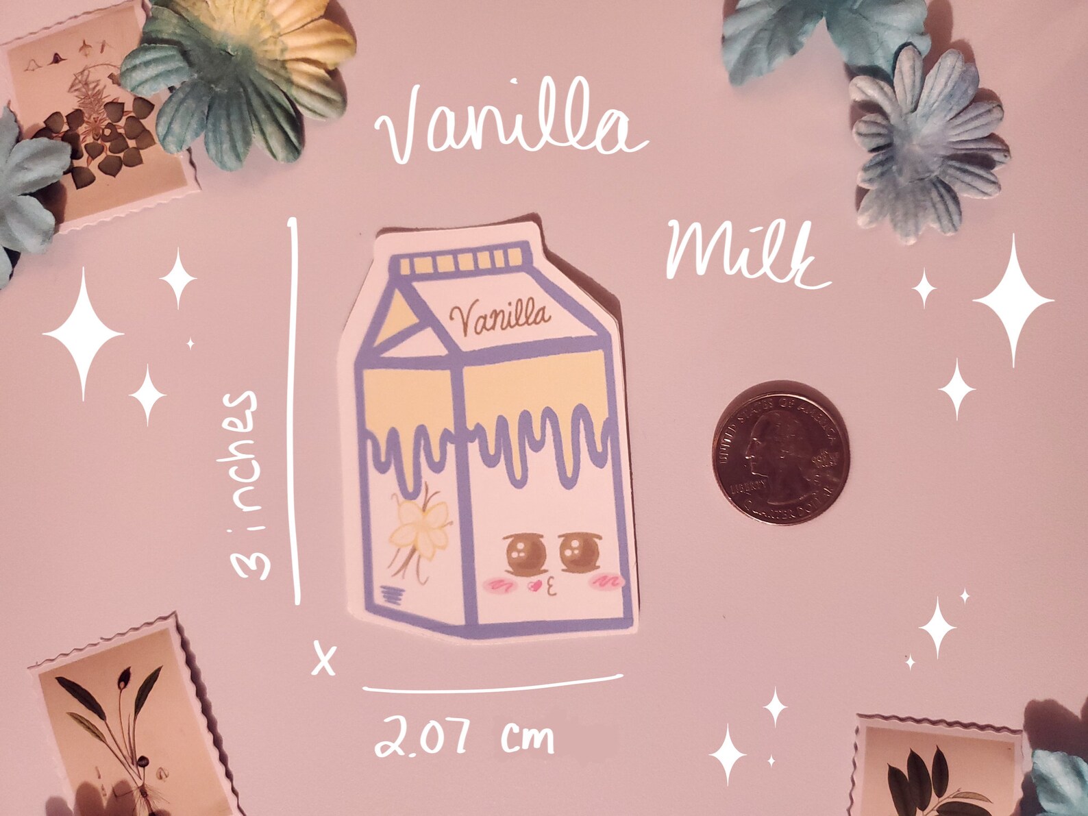 Kawaii Vanilla Milk Stickers - Etsy