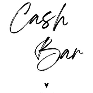 Cash Bar Sign | Minimalist Cash Bar Sign | Cash Bar Sign Printable ...