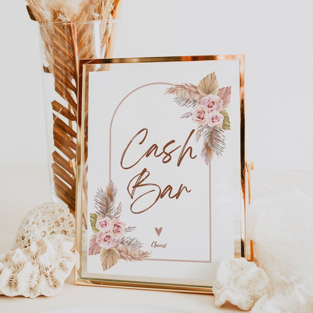 Cash Bar Sign | Minimalist Cash Bar Sign | Cash Bar Sign Printable ...