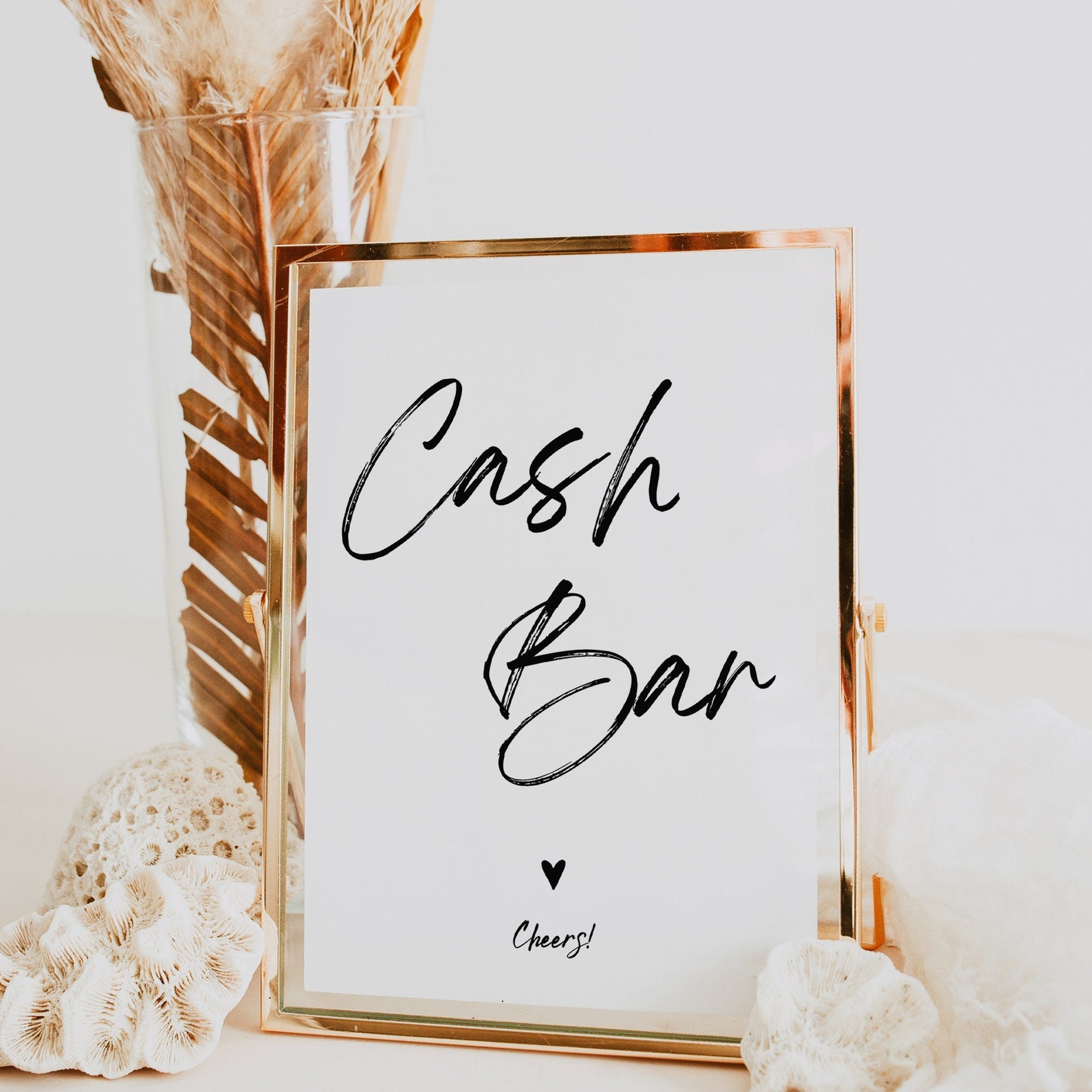 Cash Bar Sign | Minimalist Cash Bar Sign | Cash Bar Sign Printable ...