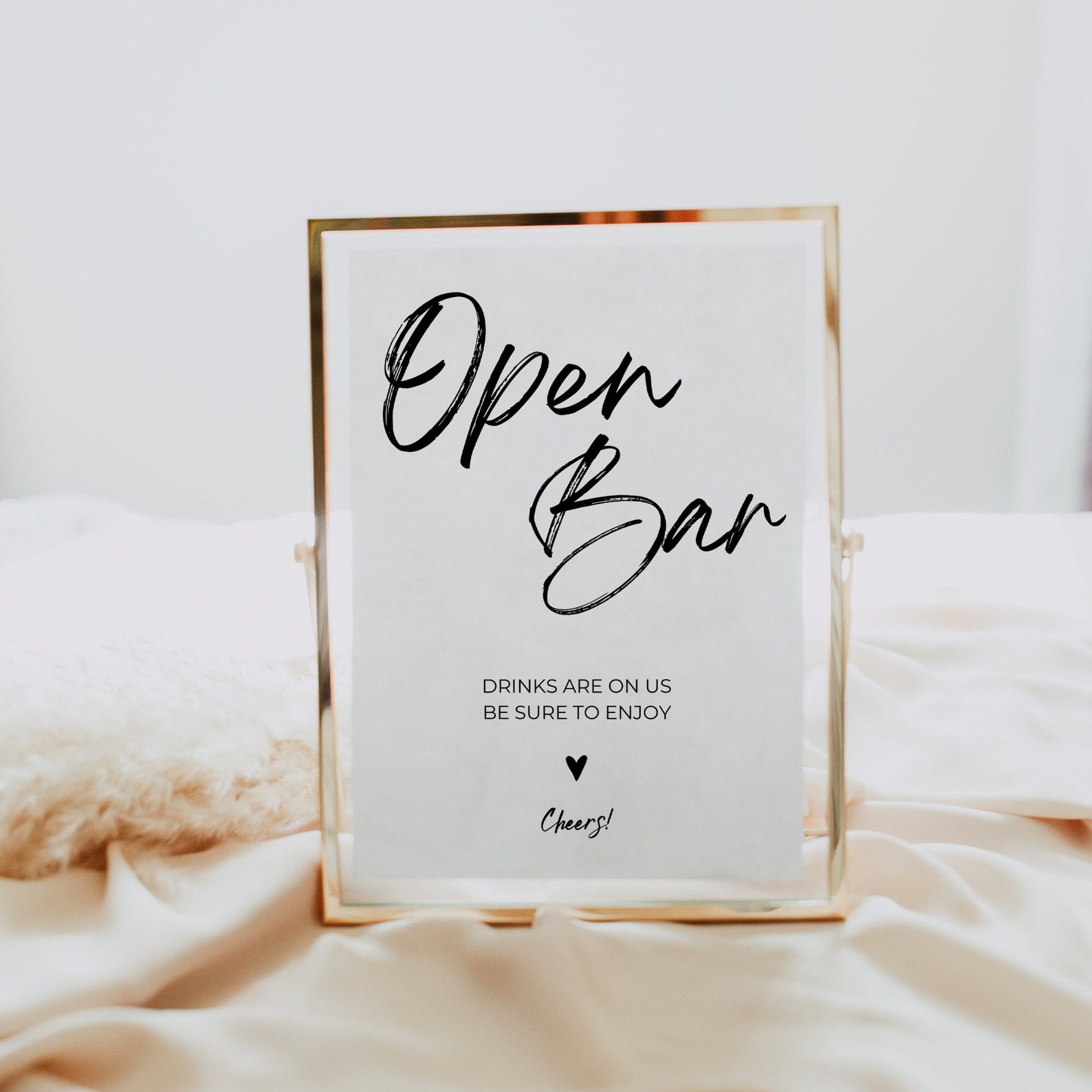 Open Bar Sign | Minimalist Open Bar Sign | Open Bar Wedding Sign | Open ...
