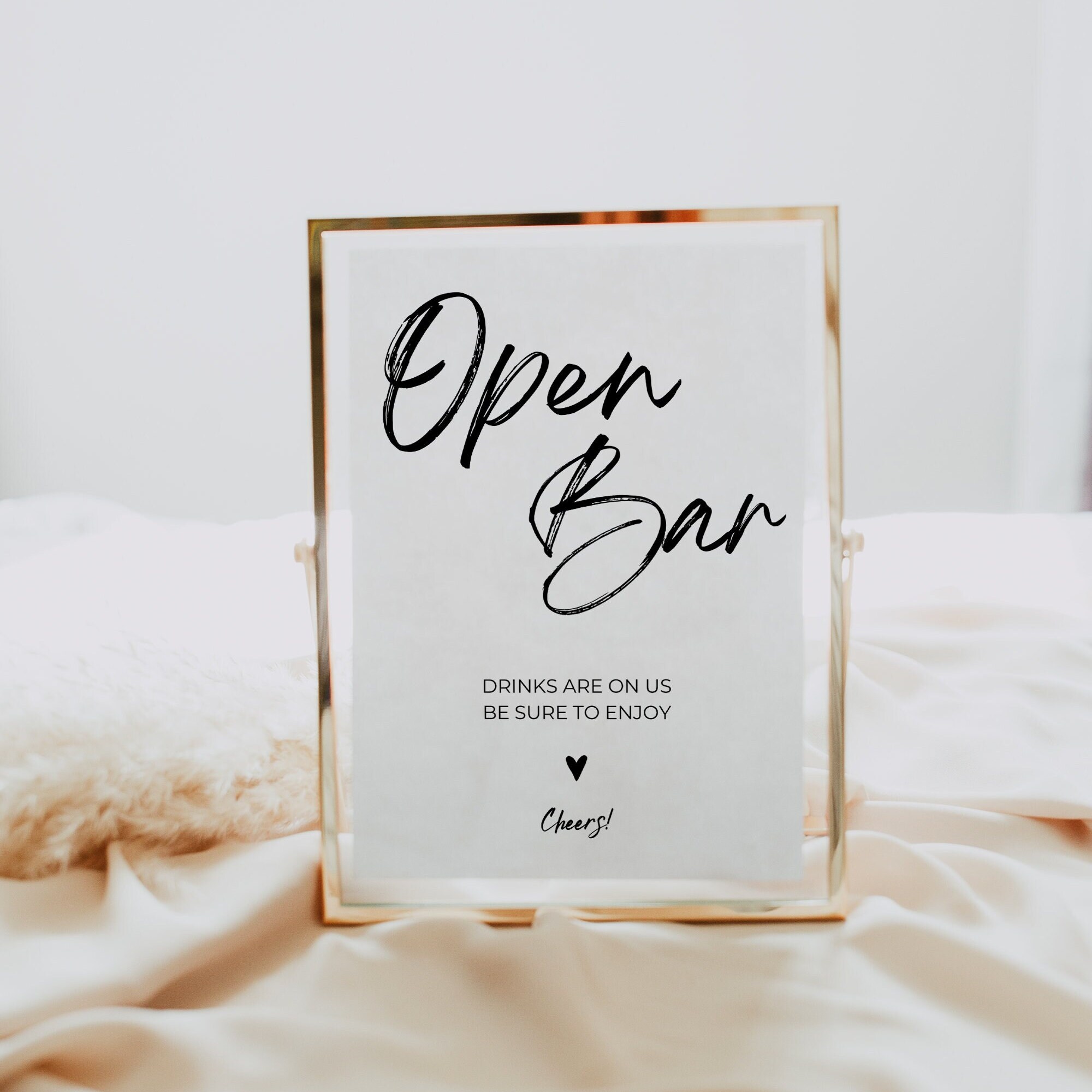 Open Bar Sign | Minimalist Open Bar Sign | Open Bar Wedding Sign | Open ...