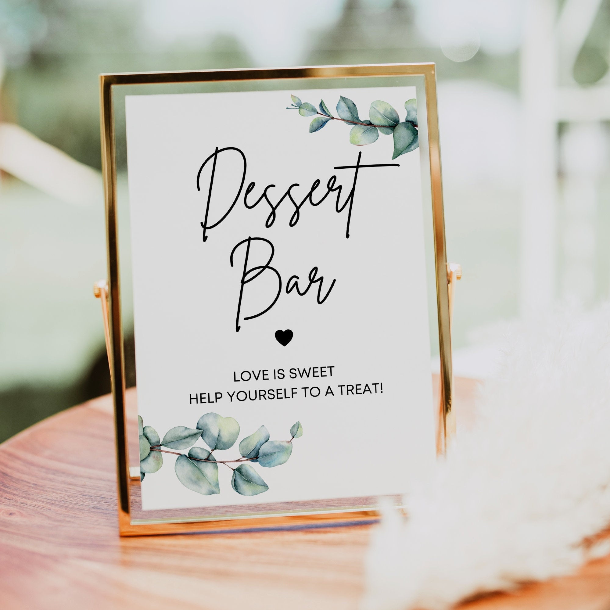 Eucalyptus Dessert Bar Sign Printable Sign Dessert Table Treat Table ...