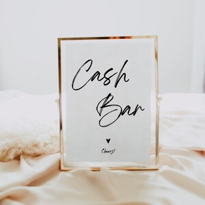 Cash Bar Sign | Minimalist Cash Bar Sign | Cash Bar Sign Printable ...