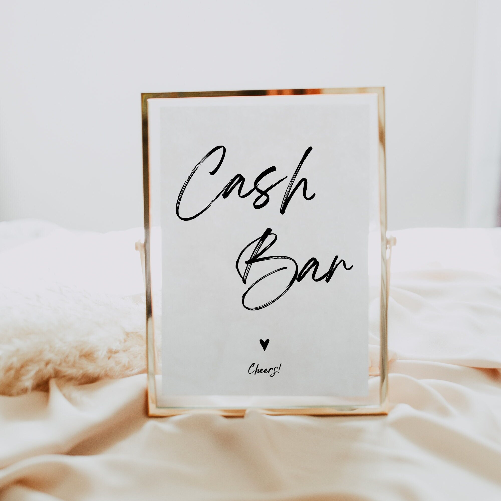 Cash Bar Sign | Minimalist Cash Bar Sign | Cash Bar Sign Printable ...