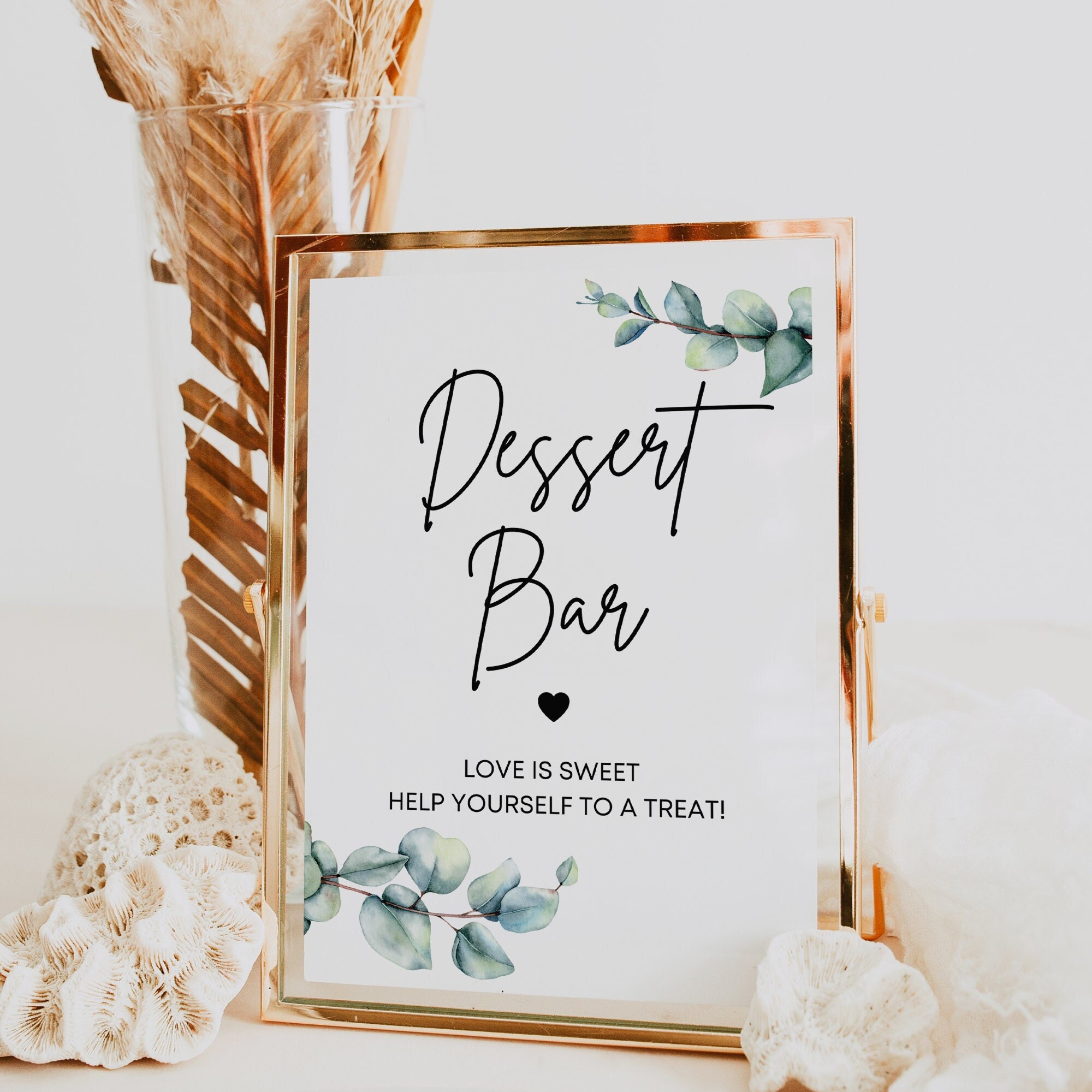 Eucalyptus Dessert Bar Sign Printable Sign Dessert Table Treat Table ...