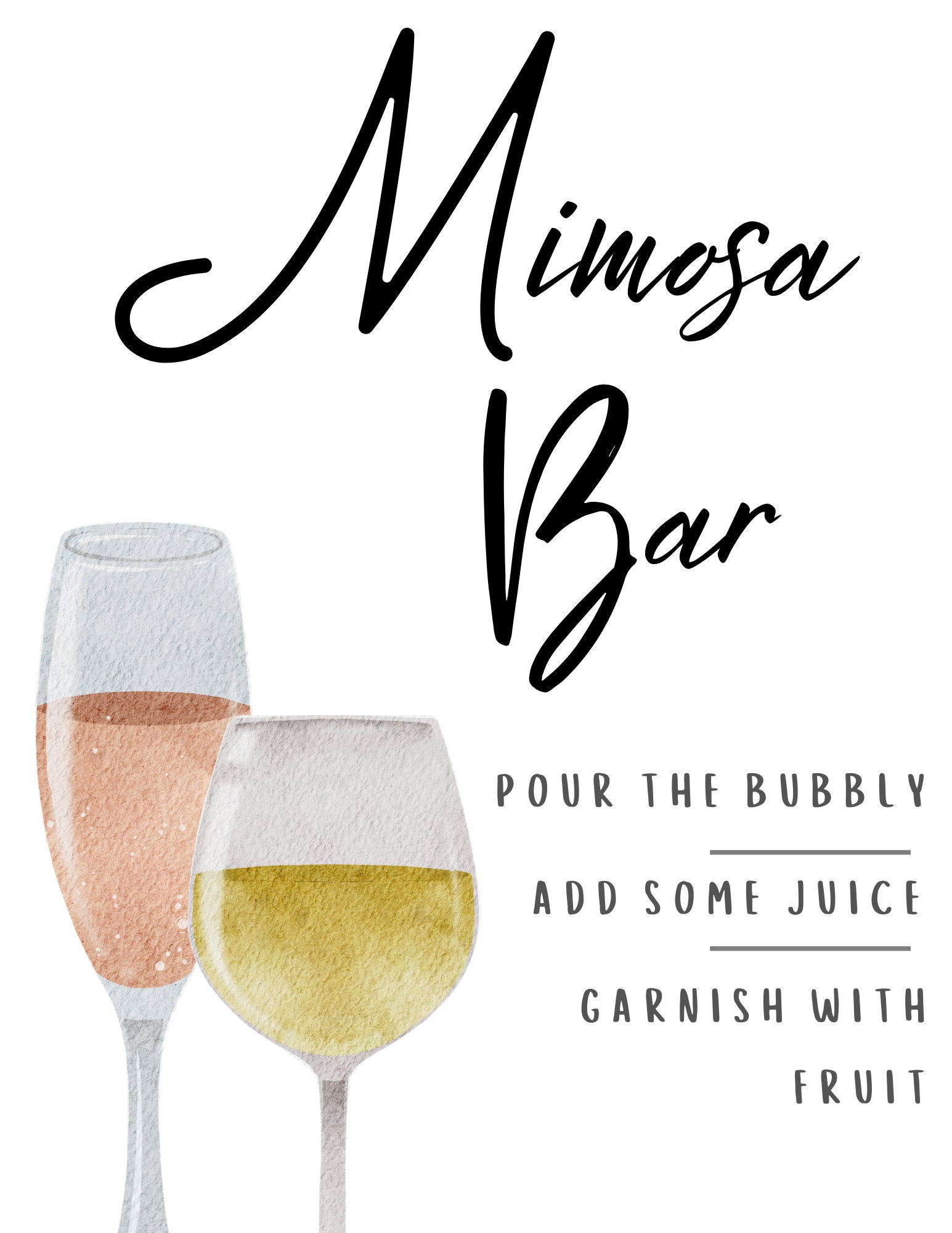 Mimosa Bar Sign Download | Printable Mimosa Bar Sign | Mimosa Brunch ...