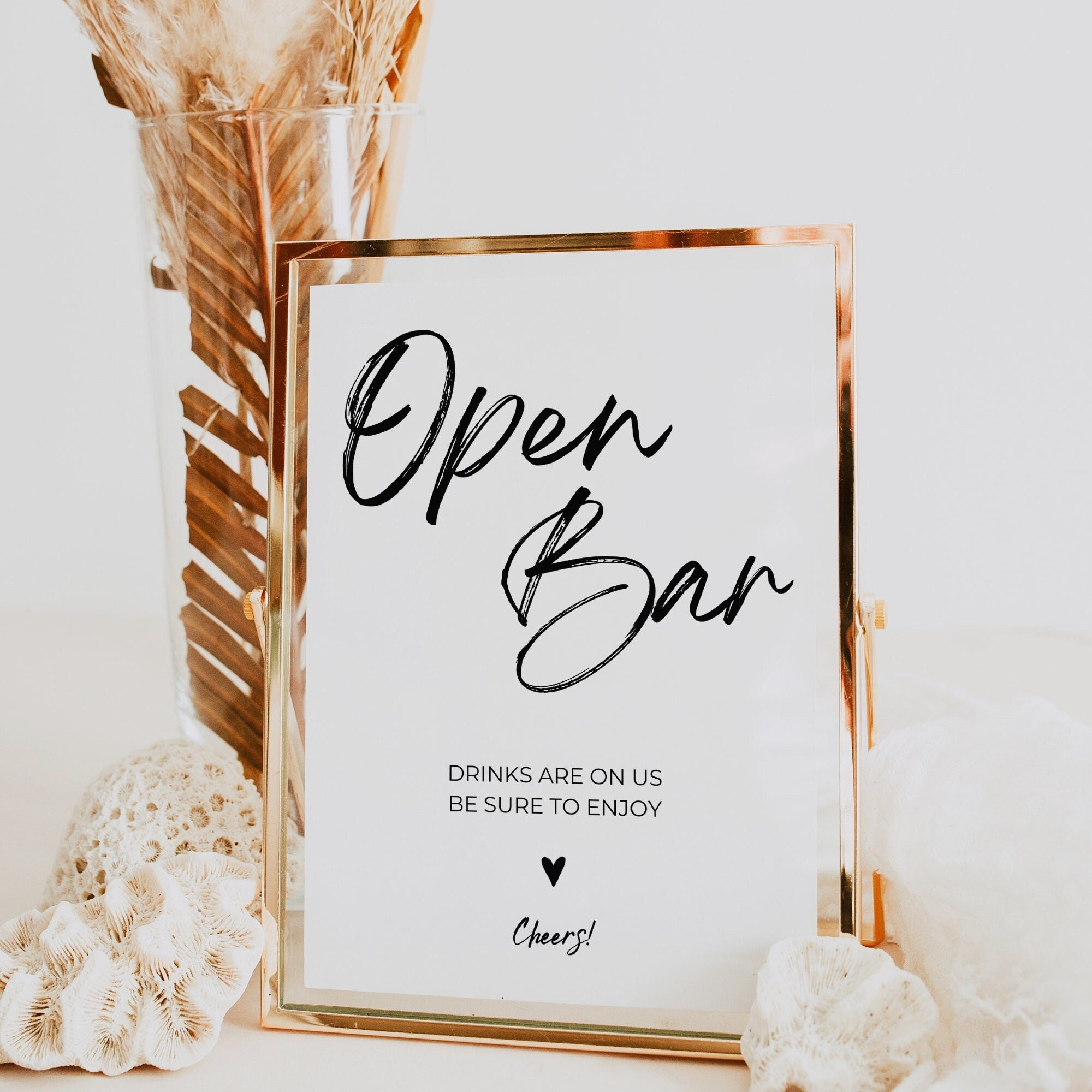 Open Bar Sign | Minimalist Open Bar Sign | Open Bar Wedding Sign | Open ...