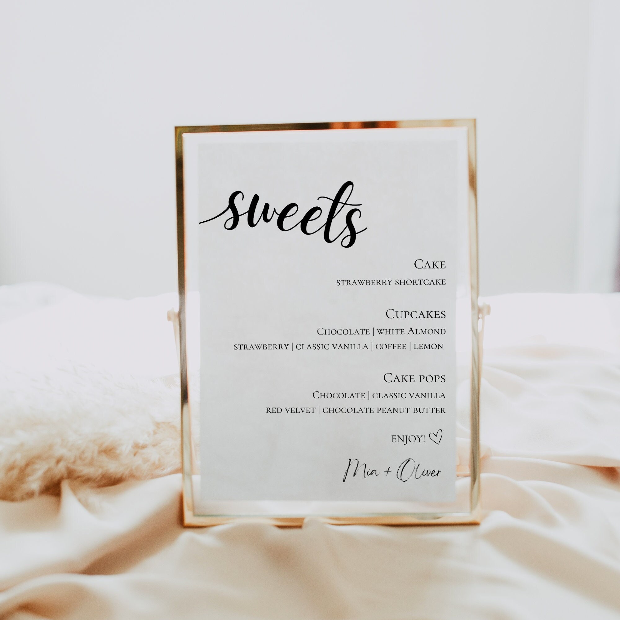 Dessert Menu Sign Sweets Menu Dessert Bar Sign Printable Wedding ...