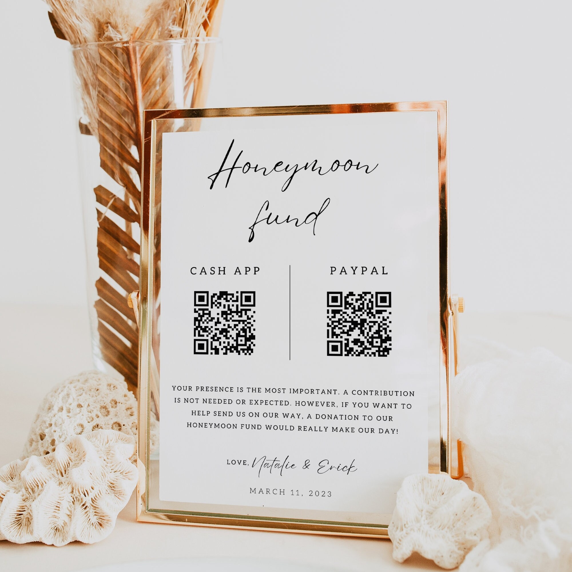 Honeymoon Fund QR Code Sign Wedding Honeymoon Fund Sign - Etsy