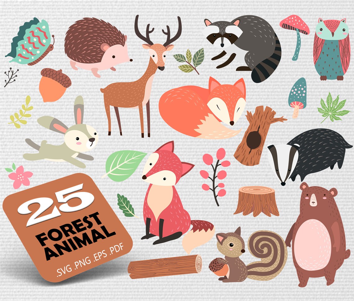 Forest Animals Svg,animals Svg,bear Svg, Fox Svg,hedgehog Svg,animals ...