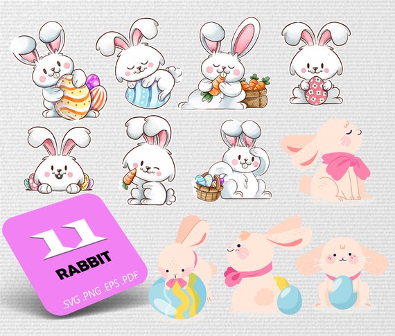 Rabbit Svgeaster Bunny Svg Bundle Bunny Svg Easter Bunny | Etsy