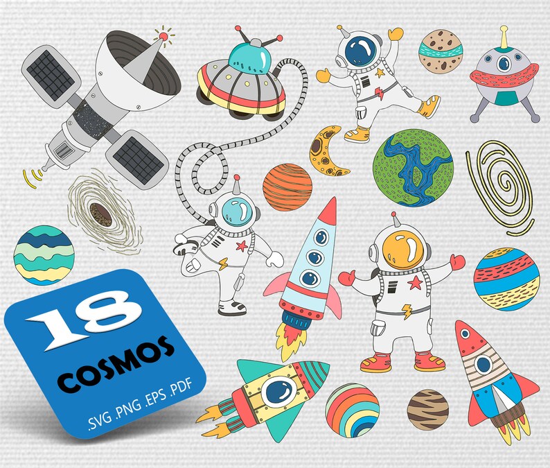 Cosmos Svg, Solar System Planets Clipart Svg, Space Svg Bundle ...