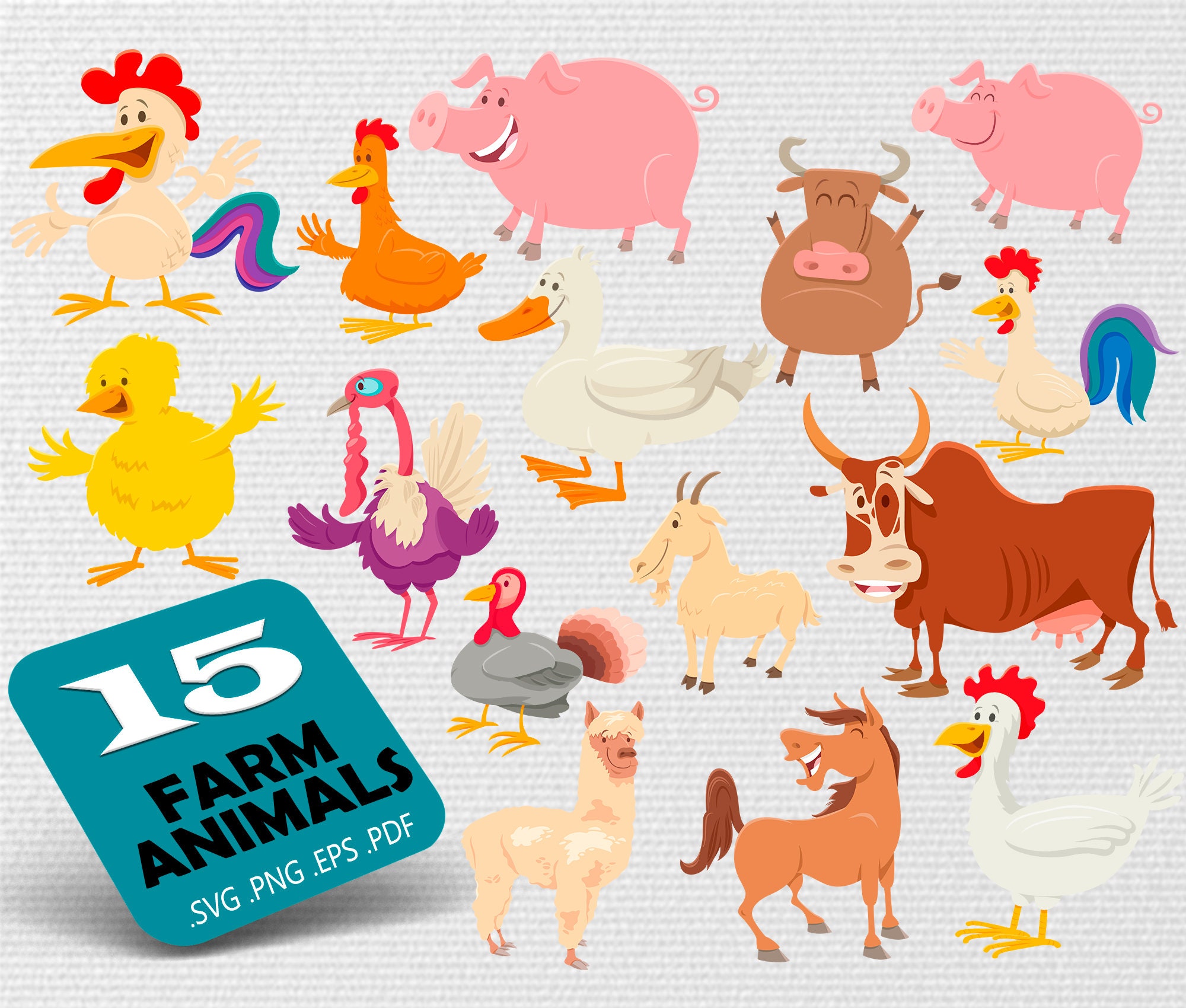 Farm Animals Svg,farm Bundle Svg,animal Svg,farm Animal Silhouette,farm ...