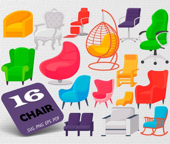 Chair Svgchair Clipartchair Vector Arm Chair Svg Furniture | Etsy