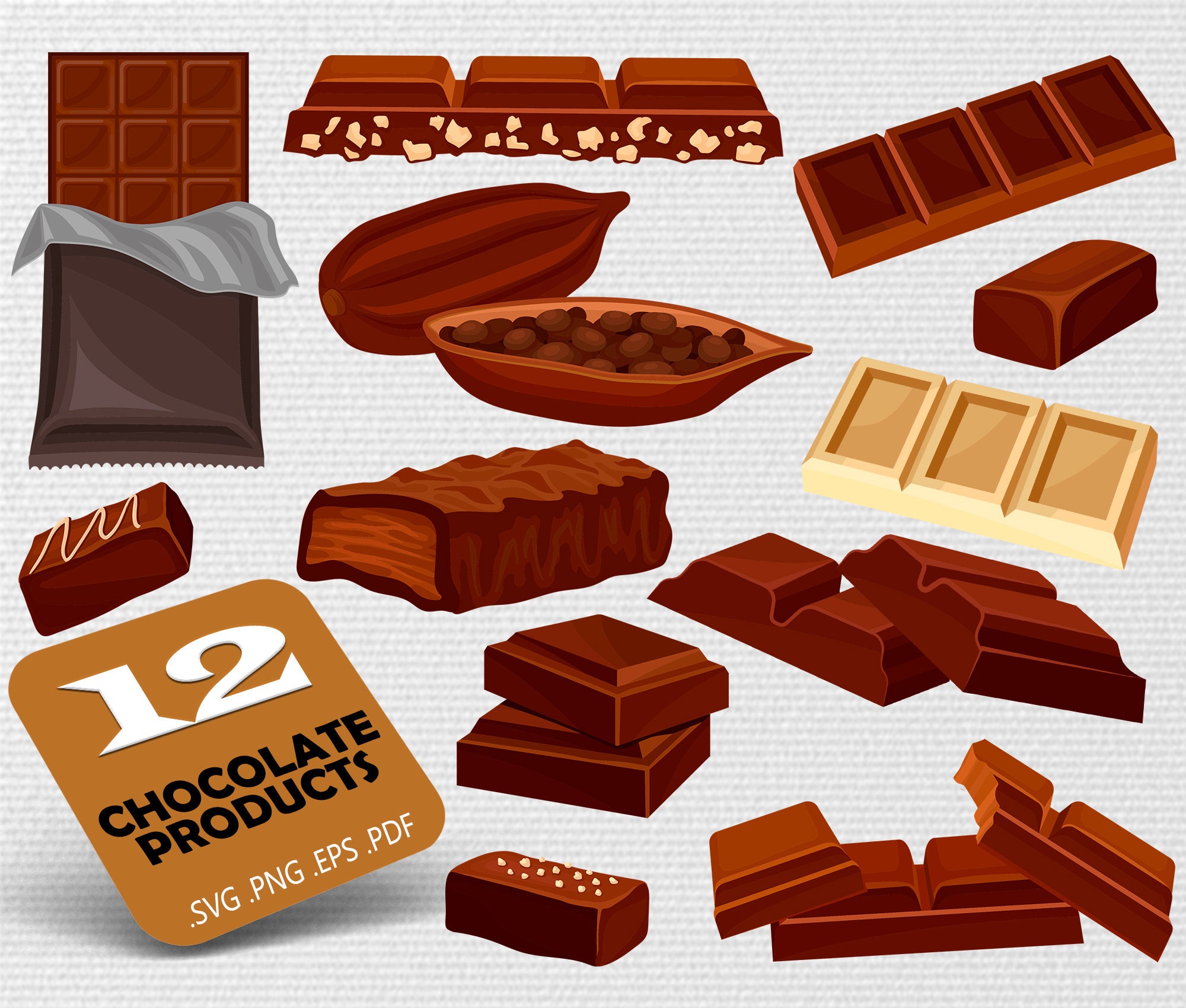 Chocolate Products Svg,chocolate Svg,chocolate Clipart,chocolate Vector ...