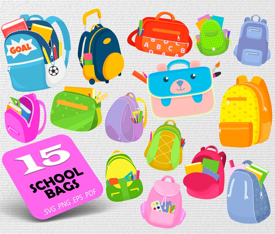 School Bags Svg,camping Backpack Svg, School Backpack Svg,bundle Bag ...
