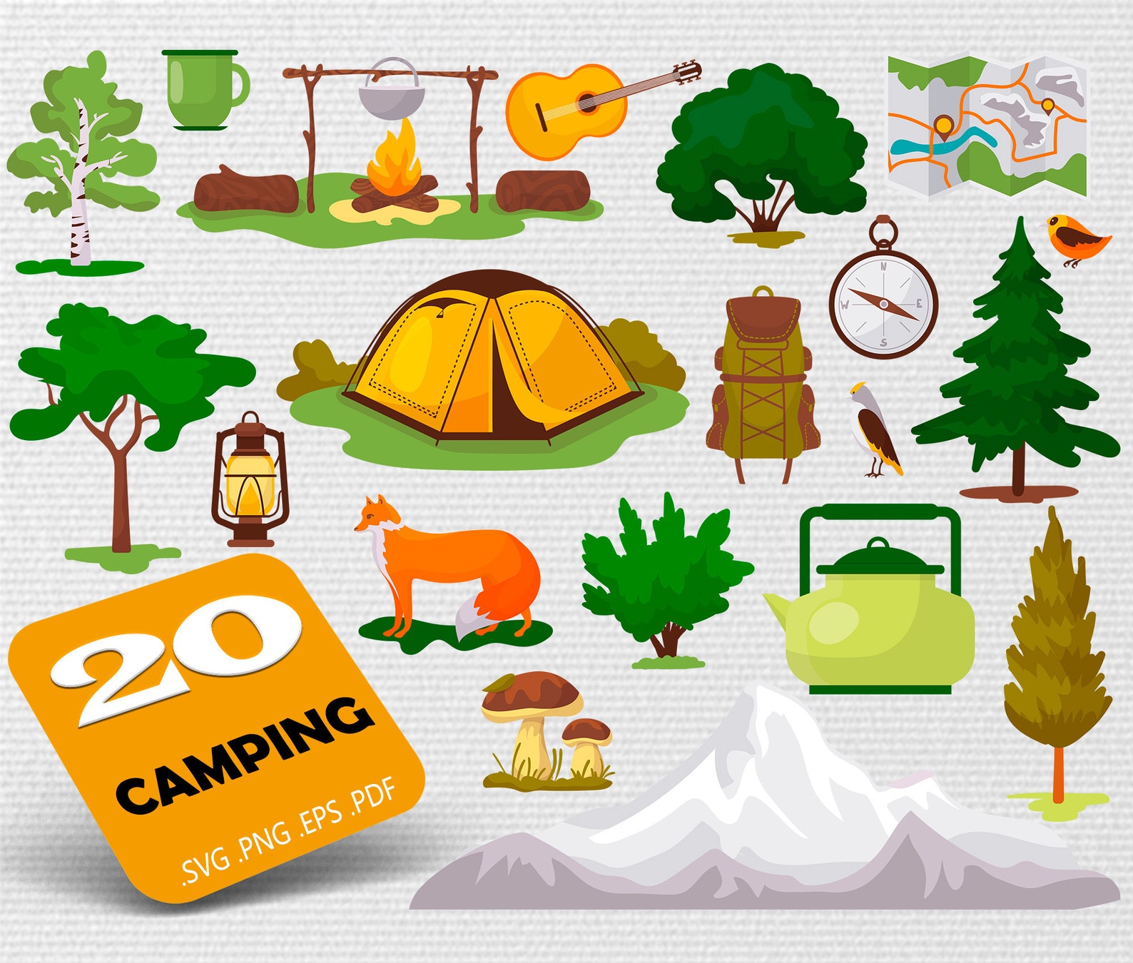 Camping Svg,camp Life Svg,adventure Svg,camping Bundle Svg, Trees Svg ...