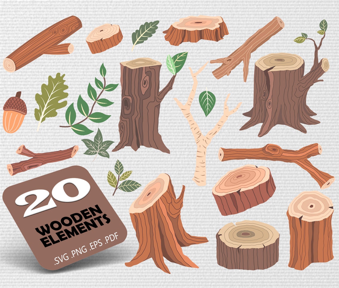 Holz-Elemente Svg, Holz SVG, Holz PNG, Holz Vektor Clipart, Cartoon ...