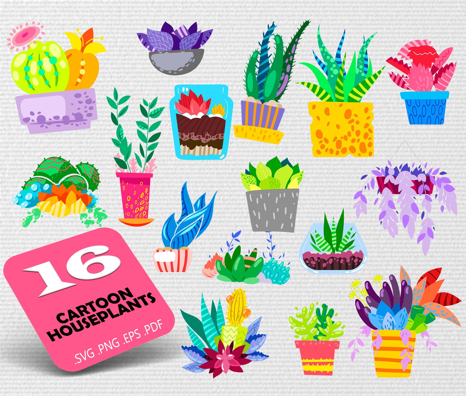 Plants SVG, Potted Plants Svg, Houseplants Svg, Flower Pot Clipart ...