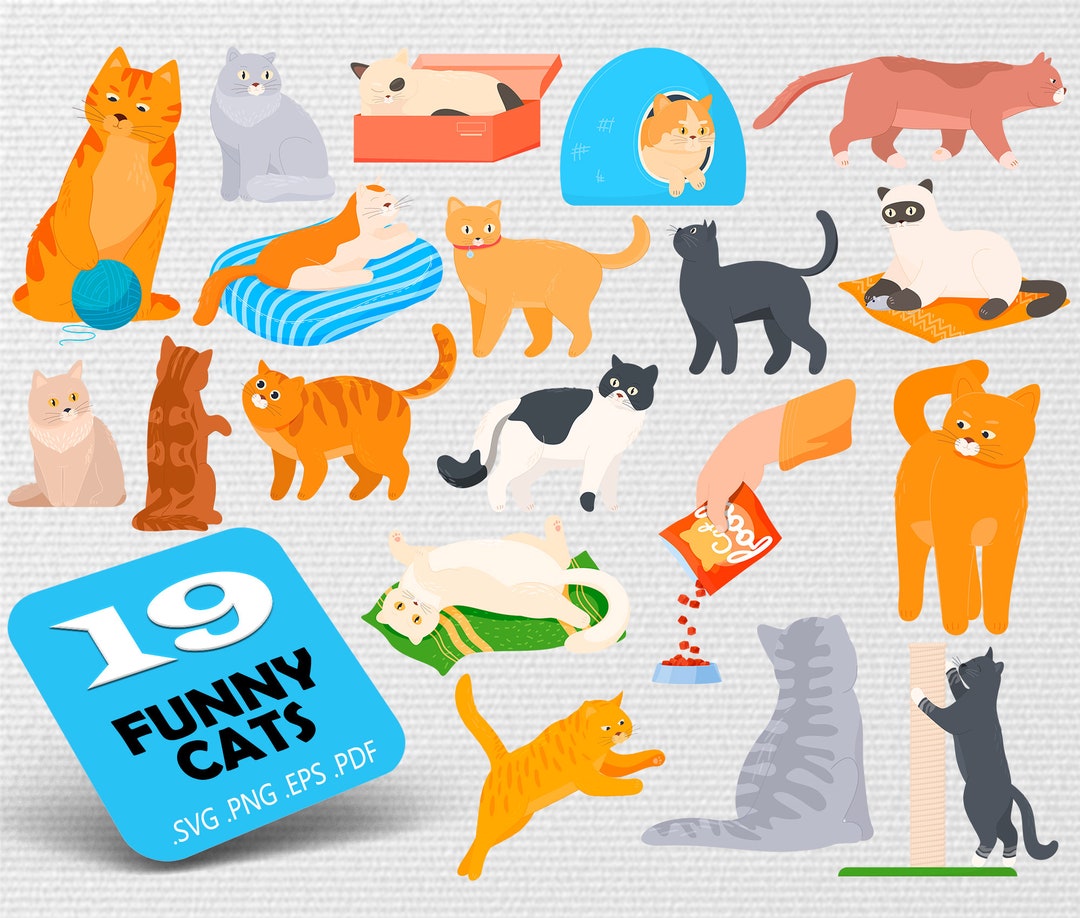 Cat Svg,cat SVG Bundle,cat Silhouette,cat File,cat Clipart,cat Vector ...