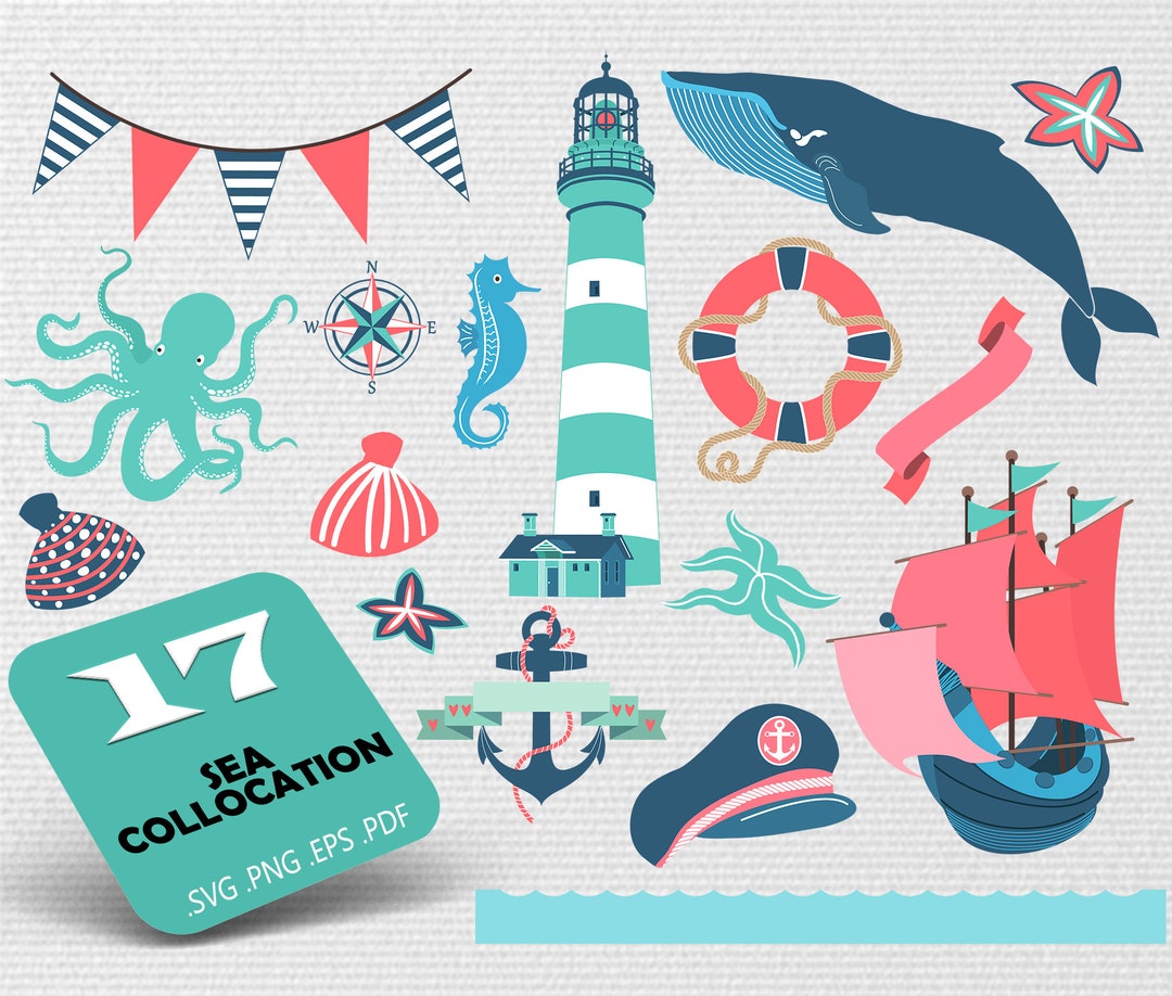Sea Collection Svg,marine Collections Svg, Sea Svg,nautical, Nautical ...