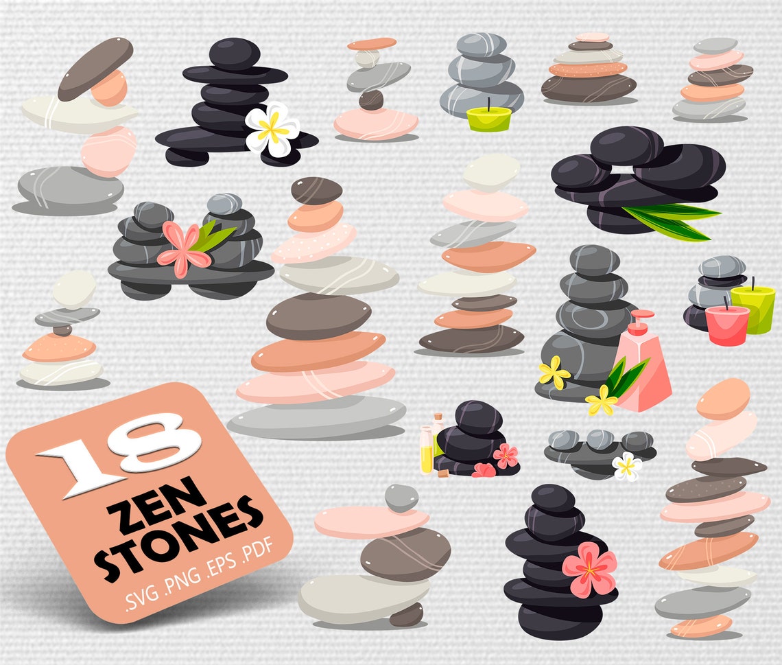 Zen Stones Svg, Stone SVG, Stone Clipart, Stone Svg Bundle, Stone ...