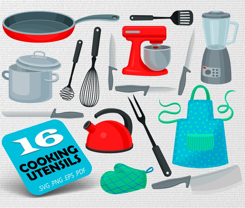 Cooking Utensils Svg,kitchen Svg,cooking Svg,kitchen Clipart,cooking ...