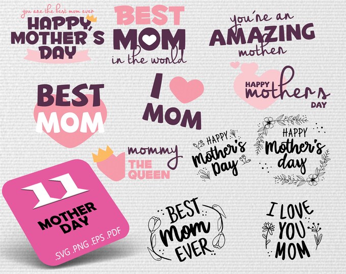 Mother Day Svgmothers Day Bundle Mom SVG File Mom SVG - Etsy
