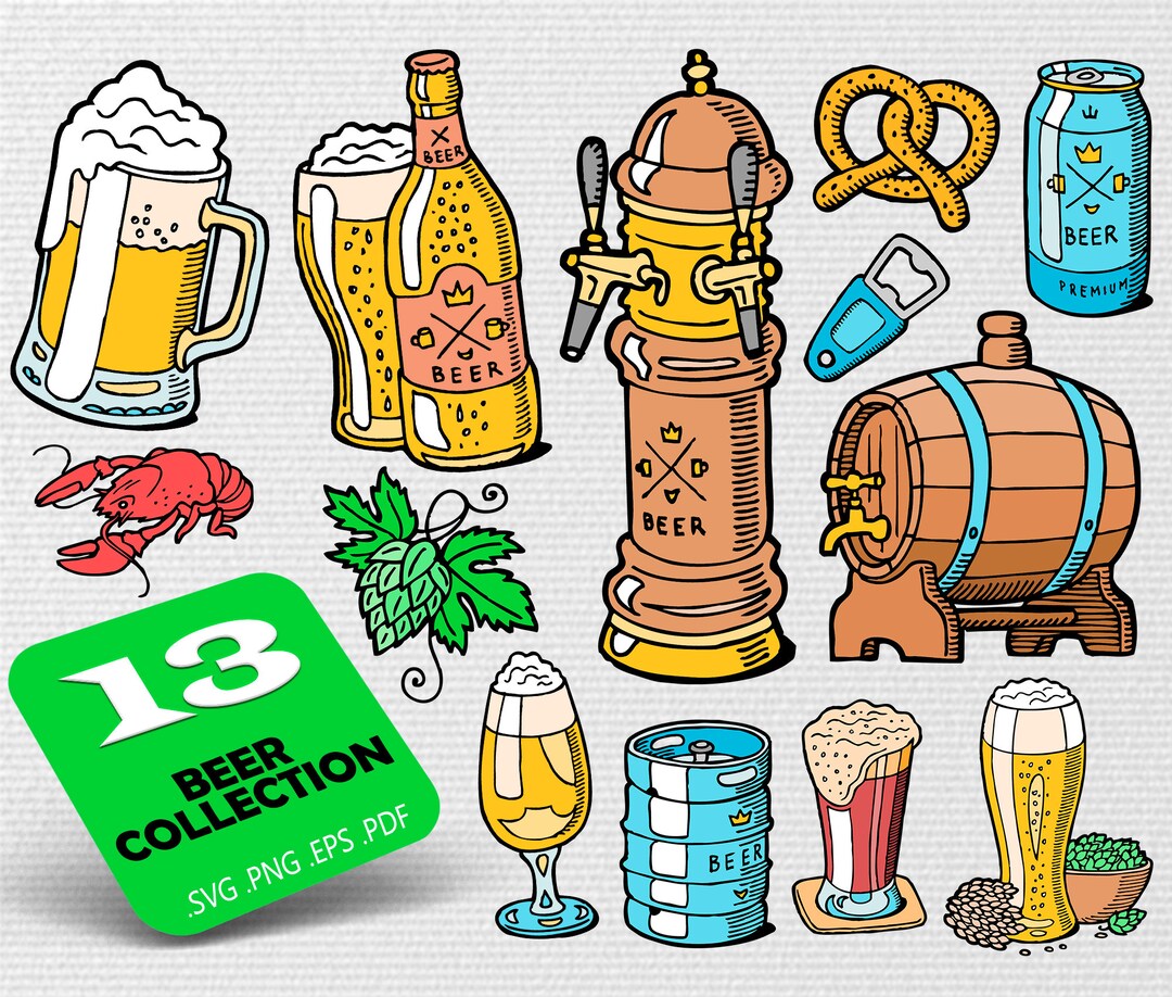 Beer Collection Svg,beer Elements Svg,beer Mug,bar Party,beer Icon Svg ...