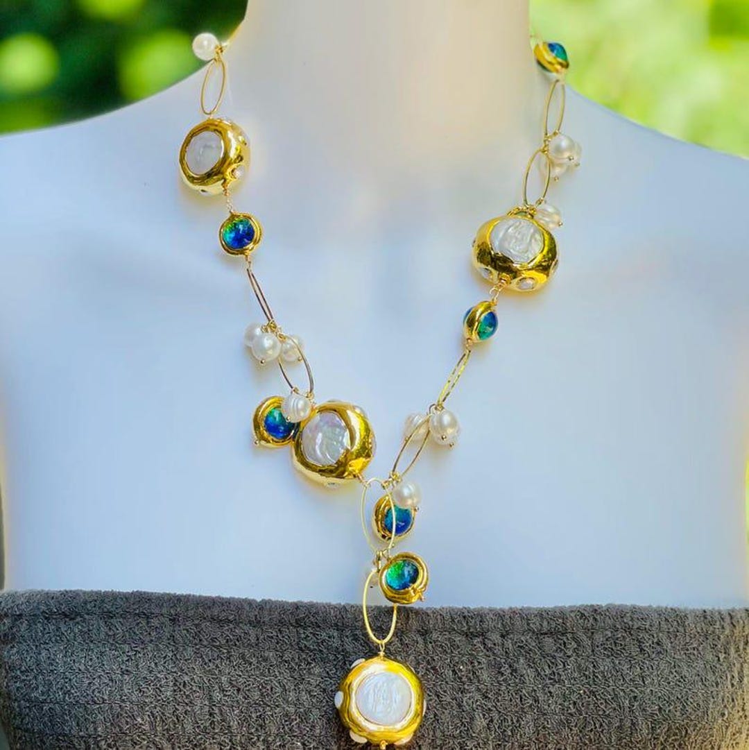 Natural Pearl Necklace, Necklace for Women, Handmade Pearl Necklace ...