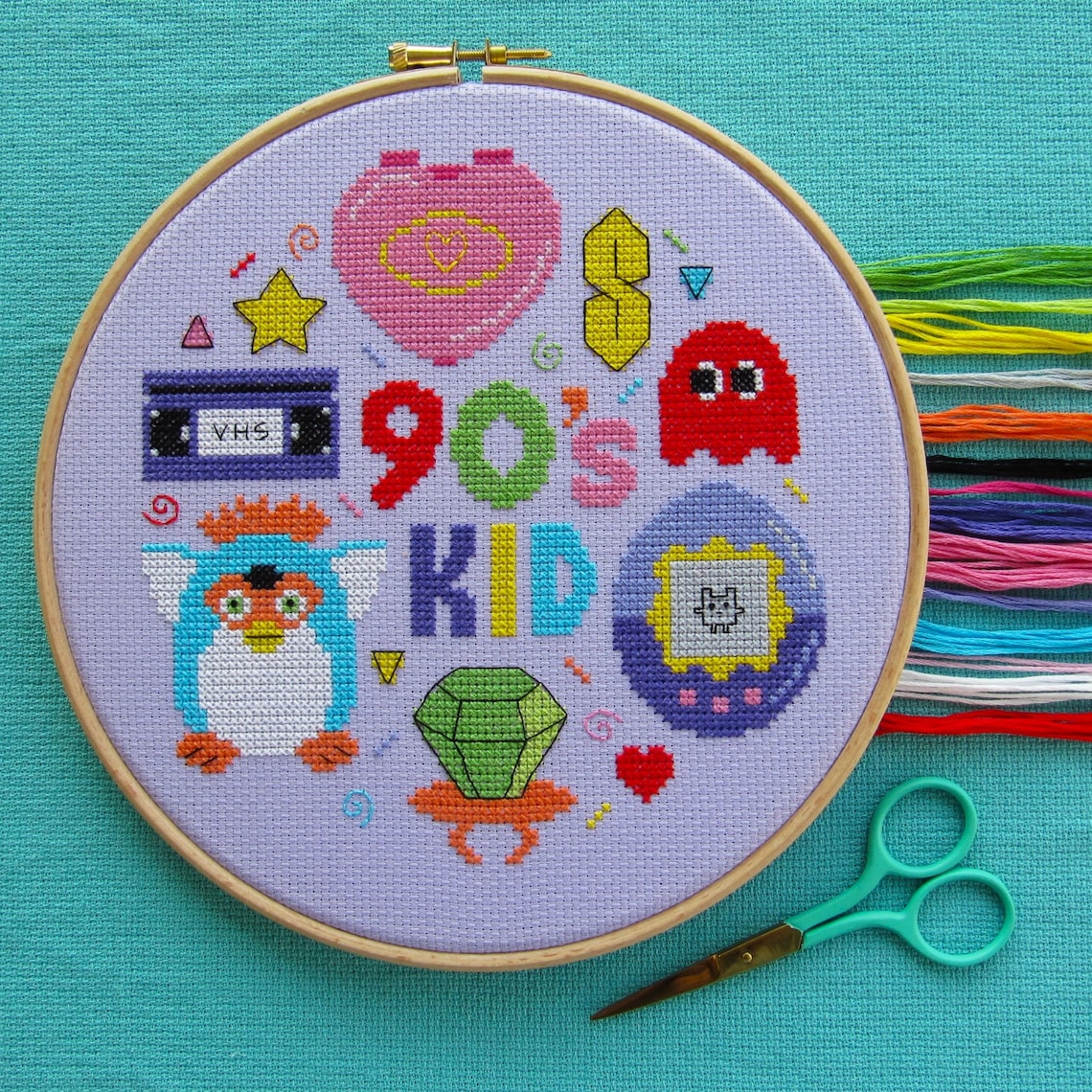 90s Kid - Cross Stitch Pattern. Scrambled Meg Designs Illustration ...