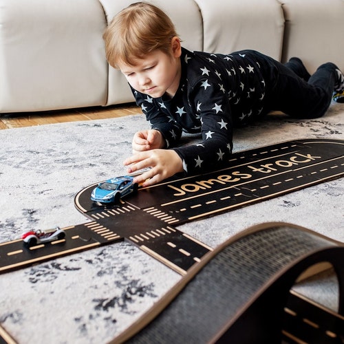 Wooden Car Track Road Track Toddler Gift for Kids Baby - Etsy