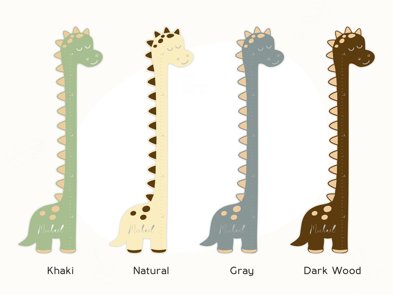 Dinosaur Growth Chart | Safari Nursery Decor | Personalized Height ...