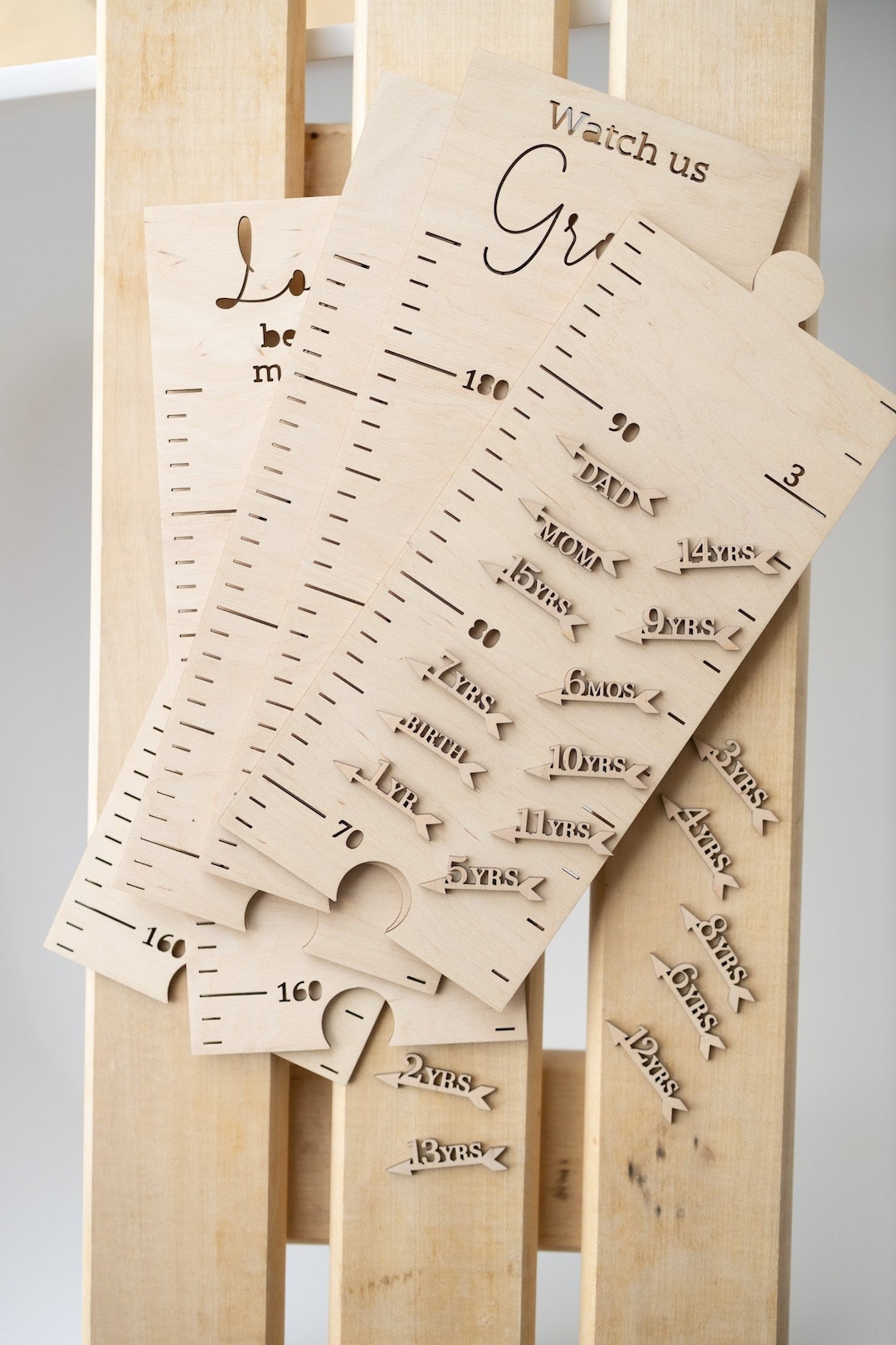 Wooden Growth Chart With Height Marker Arrows – Nursery Wall Decor - Etsy