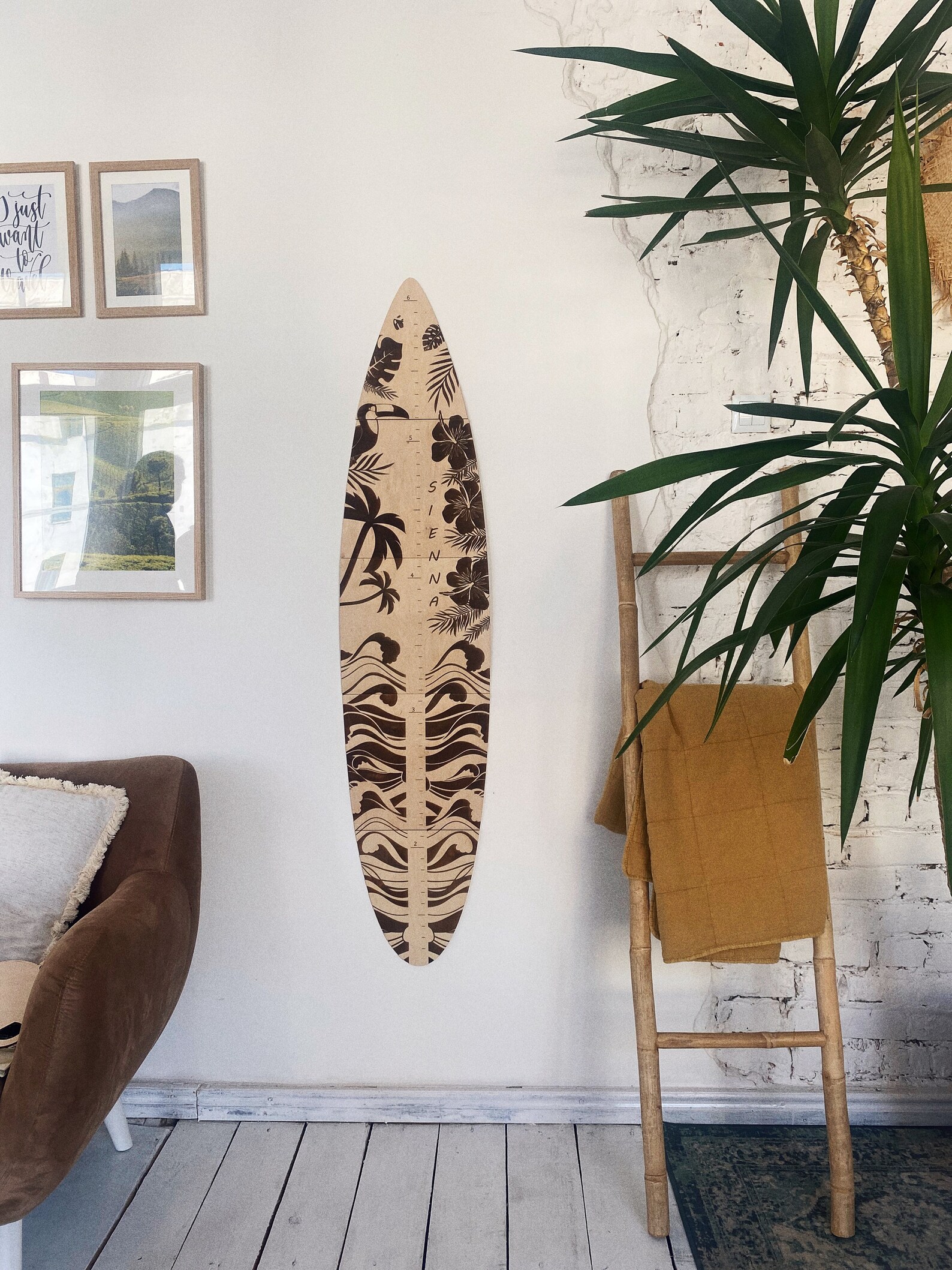 Growth Chart / Surfboard Growth Height Chart Ruler / Ocean - Etsy