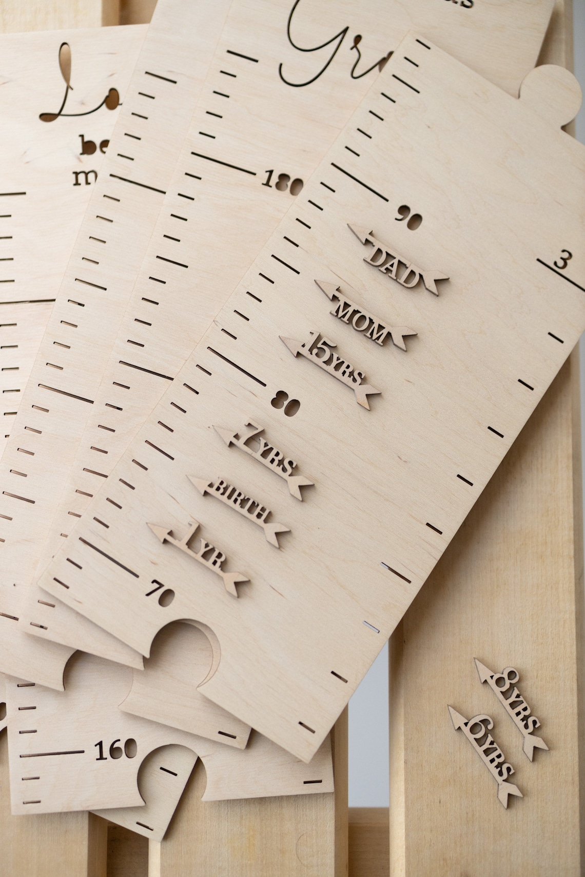Growth Chart + Height Marker Arrows Wooden Growth Chart Child Height ...